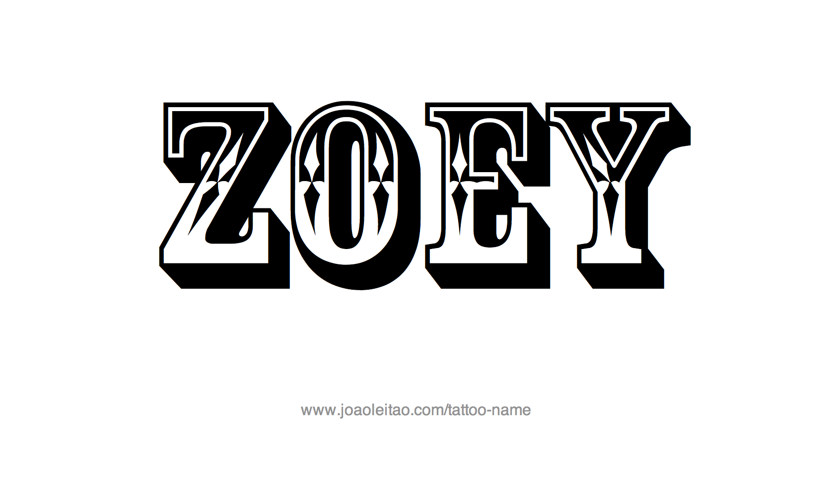 Zoey Name Tattoo Designs